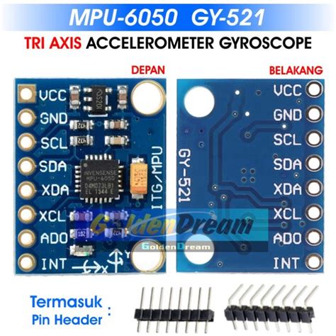 jual gy 521 mpu 6050 3 axis accelerometer gyroscope gy521 mpu6050
