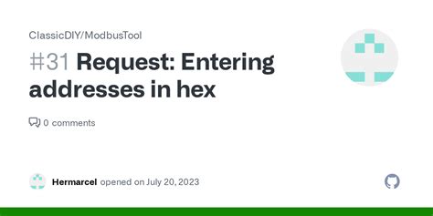 Request Entering Addresses In Hex Issue ClassicDIY ModbusTool GitHub