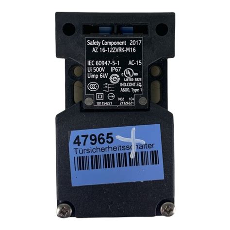 Schmersal Az 16 12zvrk M16 Türsicherheitsschalter 47965 Az16 12zvrk M