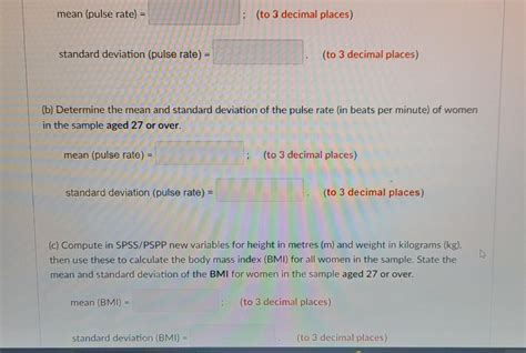 Solved B Determine The Mean And Standard Deviation Of The