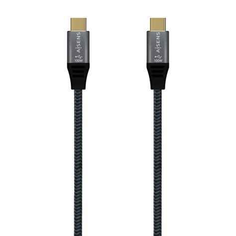 Cabo Macho Macho Aisens USB C M Cinza PcComponentes Pt