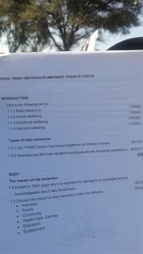 Topic Risky Behaviour Amongst Todays Youth Introduction Define The Fol Topic Risky Behaviour Amongst Todays Youth Introduction Define The Fol