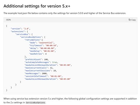NET Service Bus Extension Beta Host Json Settings As Instructed Per The Documentation