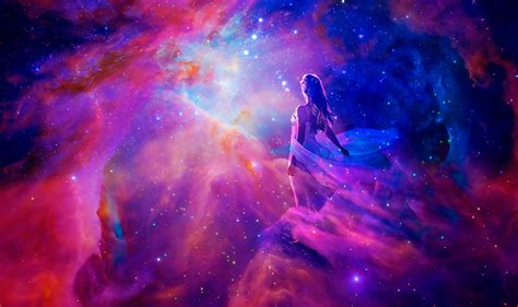 Girl Holding Galaxy Space