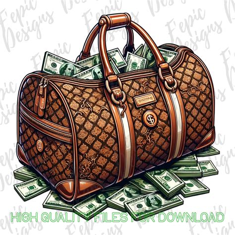Money Bag Illustration Cartoon Luxury Bag Digital Download Png
