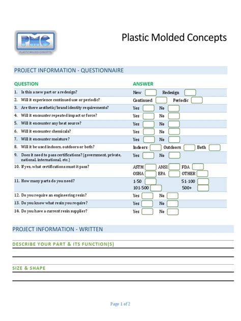 Plastic Injection Molding Design Considerations Checklist Pdf Civil