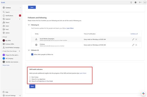 Track Okr Progress Status Microsoft Learn