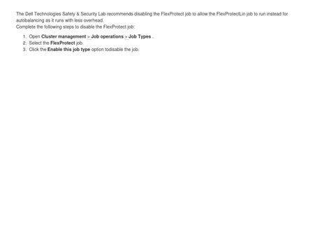 Flexprotect Job Configuration Best Practices—dell Storage Solution