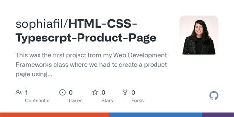 GitHub Sophiafil HTML CSS Typescrpt Product Page This Was The First Project From My Web