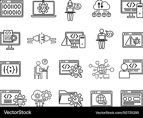 Set Of Programming And Coding Icons Royalty Free Vector