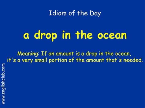 Drop In The Ocean English Phrases English Phrases Idioms Idioms And