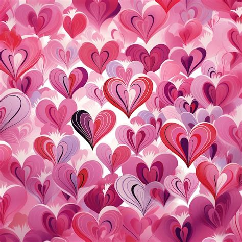 Premium Photo Hearts Pattern Style Like Emilio Pucci Pink Colours Texture Background
