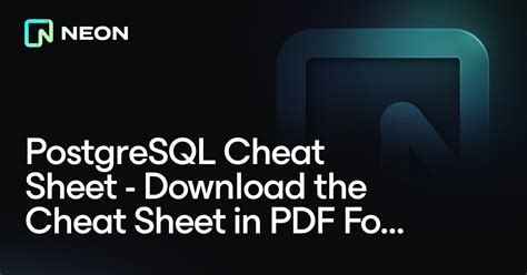postgresql cheat sheet download the cheat sheet in pdf format