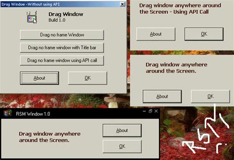 drag window without using api codeproject