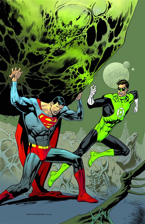 Superman 44 Green Lantern Variant Cover By Kevin Nowlan Green Lantern Superman Green