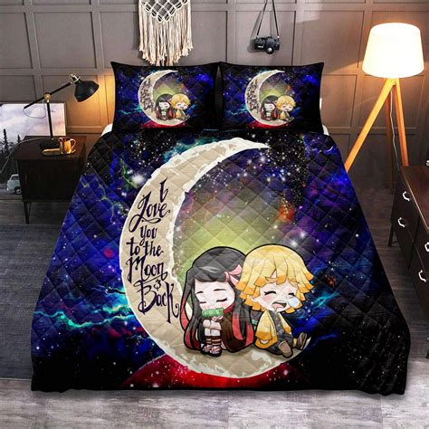 Personalized Demon Zenitsu Nezuko Galaxy 3 Pc Quilt Bedding Set Love Y Amor Custom Ts