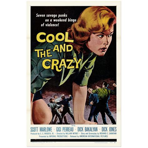 The Cool And The Crazy Original One Sheet Movie Poster 1958 Gold