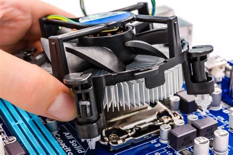 Installing CPU Cooler Stock Photo Mark