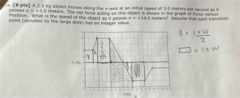 64 [8 Pts] A 2 0 Kg Object Moves Along The X Axis At
