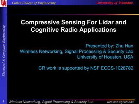 Compressive Sensing For Lidar And Cognitive