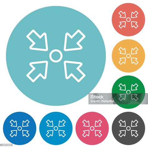 Centering Object Outline Flat Round Icons Stock Illustration Download Image Now Arrow Symbol