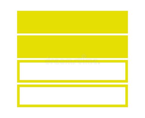 Rectangle Shape And Outline Yellow Collection Symbol Element Vector Stock Vector Illustration