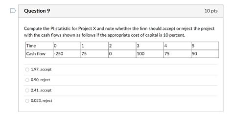 Solved Question 9 10 Pts Compute The Pi Statistic For