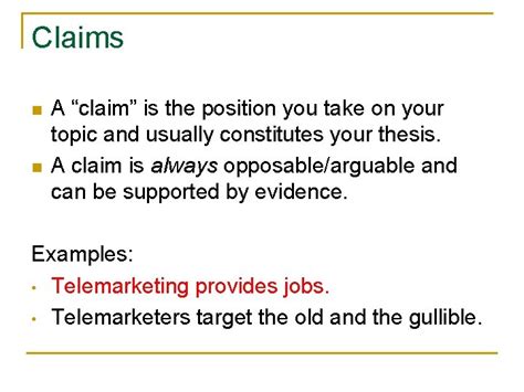 Claims And Enthymemes Rudiments Of Argument Claims N