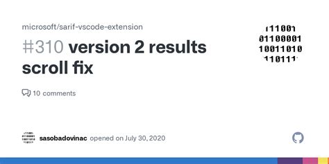 Version Results Scroll Fix Issue Microsoft Sarif Vscode Extension GitHub