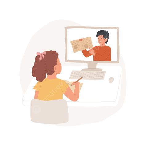 Tutoría En Línea Ilustración Vectorial De Dibujos Animados Aislados