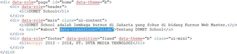 Membuat Efek Slide Di Jquery Mobile