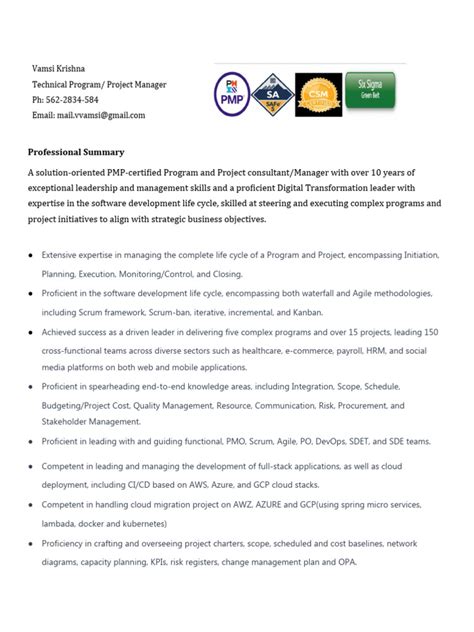 Diceresumecvvamsivajrapu Pdf Scrum Software Development