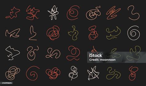 Cute Abstract Random Messy Line Symbol Design Stock Illustration - Download Image Now - Abstract ...