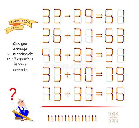 Logic Puzzle Game With Matches Can You Arrange 15 Matchsticks So All