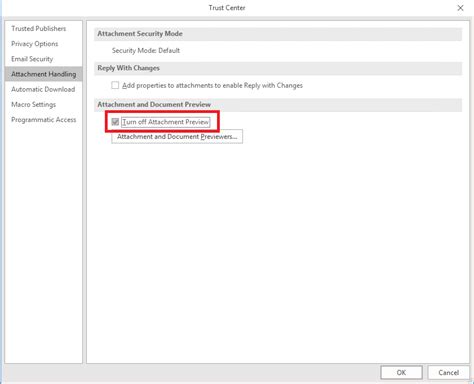 Outlook 2016 Disabling Thumbnail Preview Of Attachments Microsoft Community