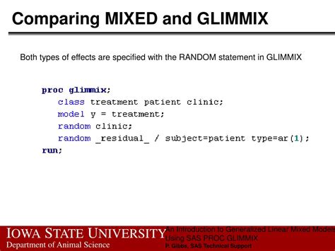 Ppt Proc Glimmix Generalized Mixed Linear Models Powerpoint Presentation Id 6654036
