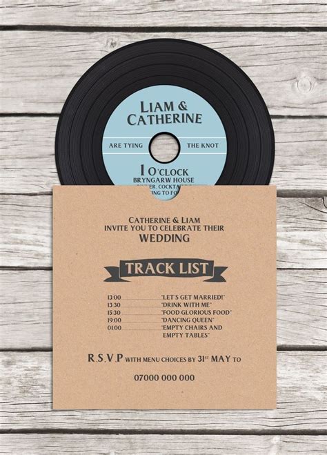 Vintage Vinyl Record Wedding Invitations