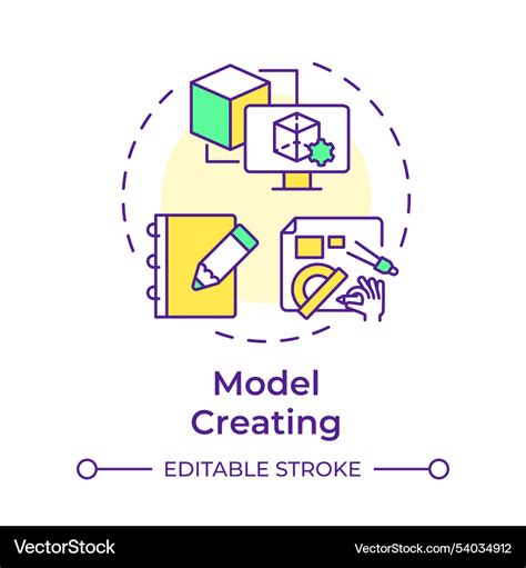 Model Creating Multi Color Concept Icon Royalty Free Vector