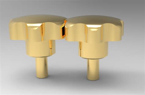 Solid Works 3d Cad Model Of Knob With Threaded Screw D M5 L 30