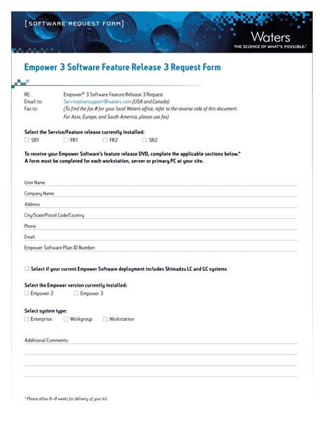 fillable online empower 3 software feature release 3 request form