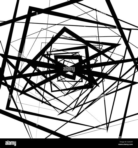 Random Intersecting Lines Abstract Monochrome Geometric Art Stock