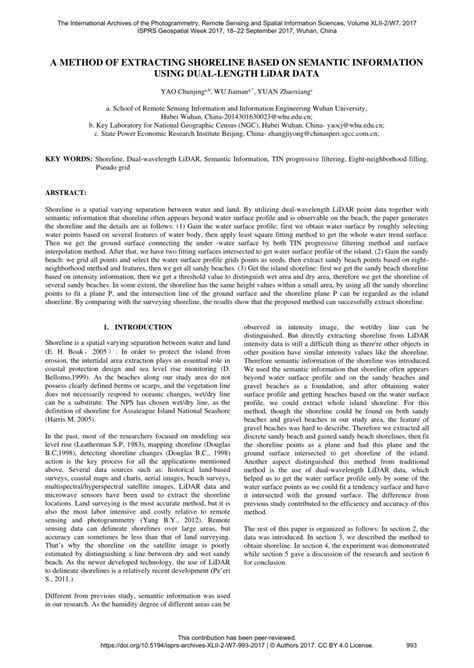 Pdf A Method Of Extracting Shoreline Based On Semantic Information