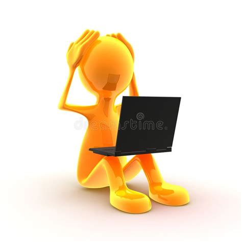 Computer Problems Character Is Having Problems With His Computer Computer Problems Character Is Having Problems With His Computer