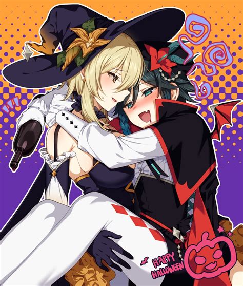 Lumine And Venti Genshin Impact Drawn By Ia Ias Danbooru