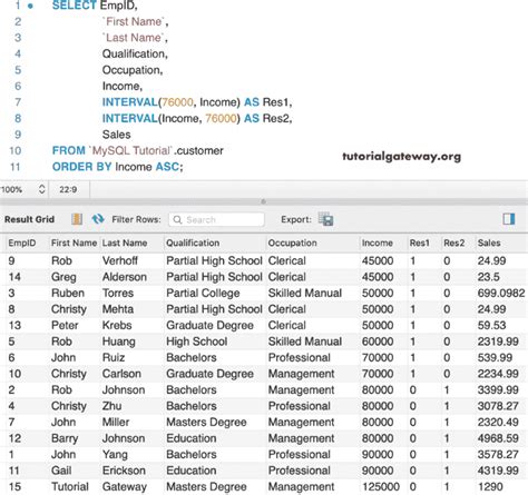 MySQL INTERVAL Operator