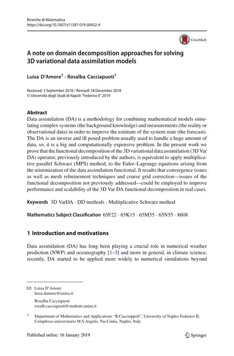 Pdf A Note On Domain Decomposition Approaches For Solving 3d