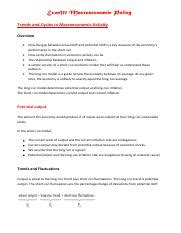 Understanding Macroeconomic Trends And Cycles A Comprehensive Course Hero