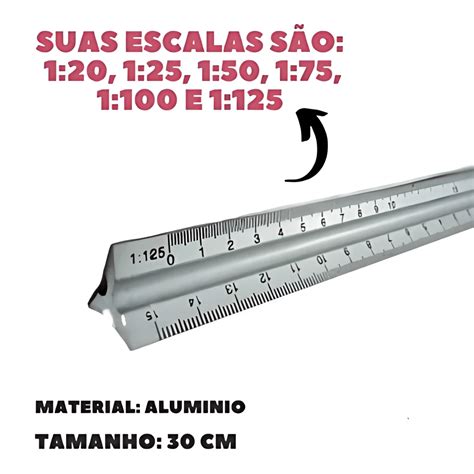 Escalímetro Triangular De Metal 30cm Régua Profissional Nº1 Shein Brasil
