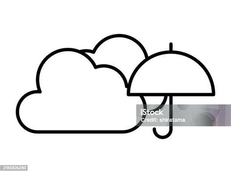 Cloudy And Sometimes Rainy Weather Line Drawing Iconline Width Editable