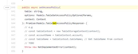 Azurite Dont Support Set Access Policy In Table Client · Issue 723